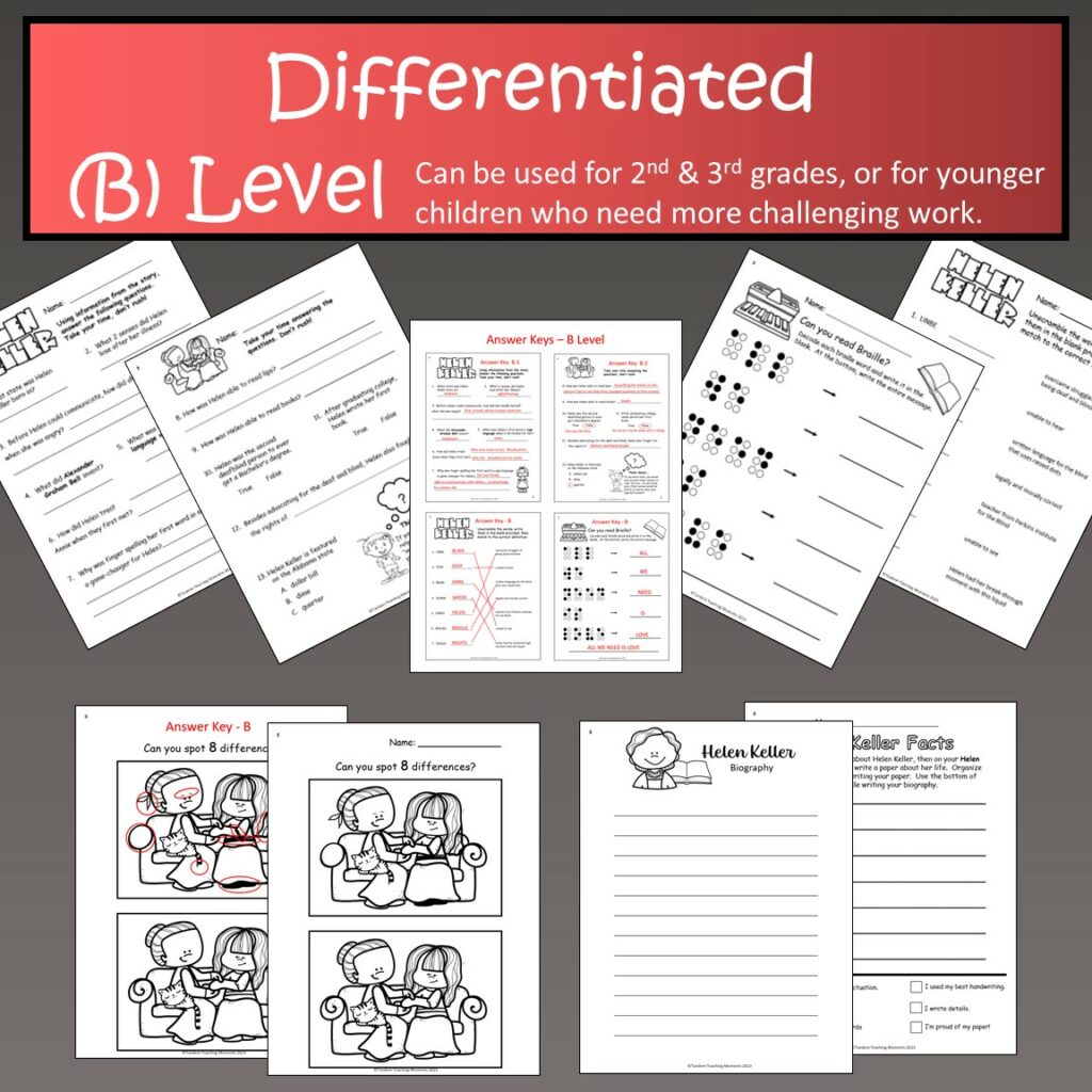 Helen Keller K-3rd Teaching Video & Worksheets | Made By Teachers