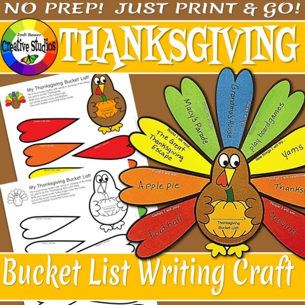 Thanksgiving Bucket List Turkey Craft - No Prep! | Made By Teachers