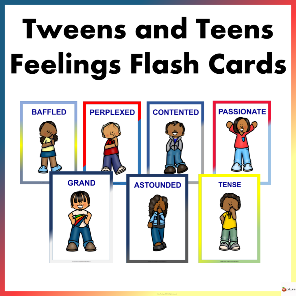 Kids, Tweens and Teens Feeling Flash Cards Bundle | Made By Teachers