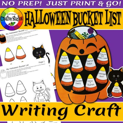 Halloween Bucket List Jack-O-Lantern Craft - No Prep! | Made By Teachers