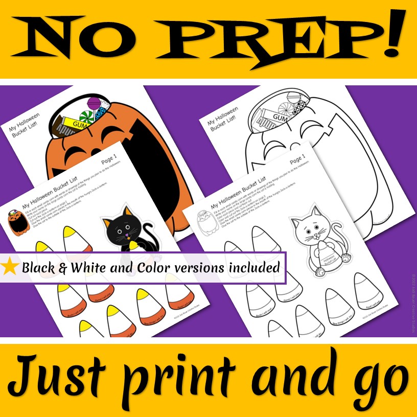 Halloween Bucket List Jack-O-Lantern Craft - No Prep! | Made By Teachers