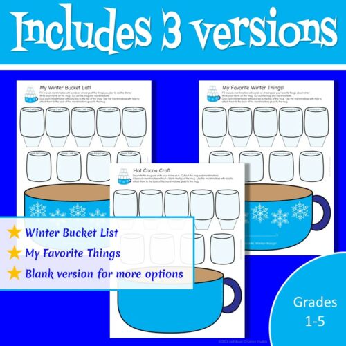 Winter Bucket List Hot Cocoa Craft - No Prep! | Made By Teachers