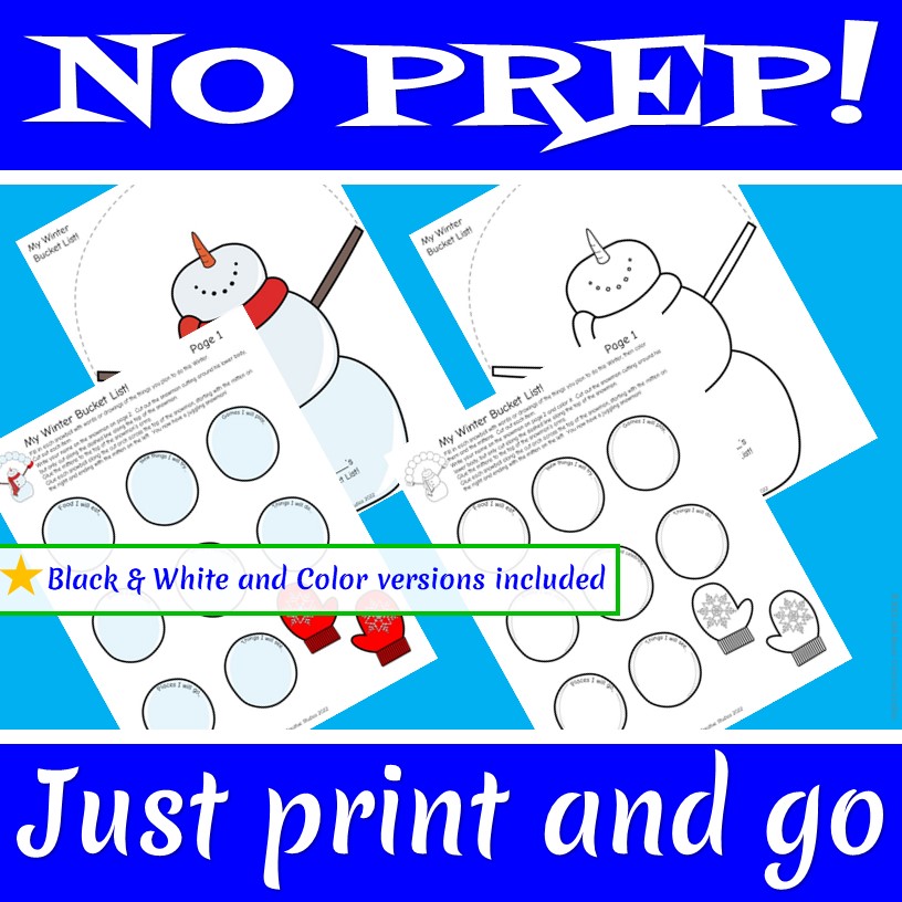 Winter Bucket List Juggling Snowman Craft - No Prep! | Made By Teachers