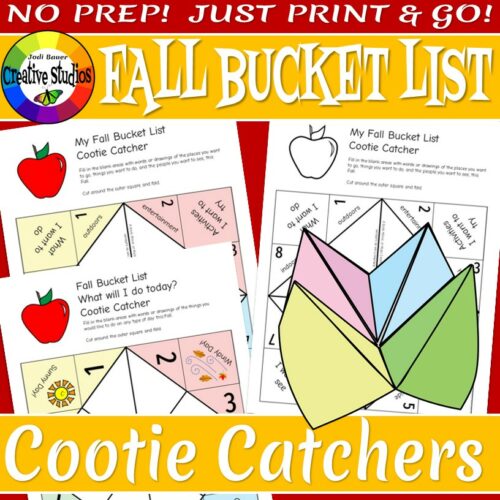 Fall Bucket List - Cootie Catcher Activity - No Prep! | Made By Teachers