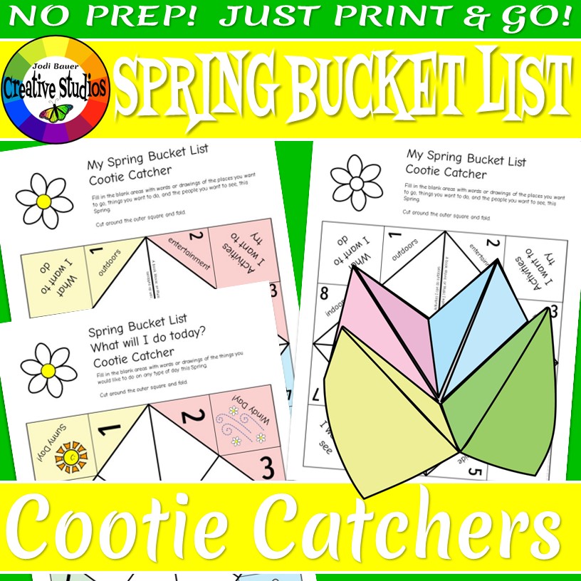 Spring Bucket List - Cootie Catcher Activity - No Prep! | Made By Teachers