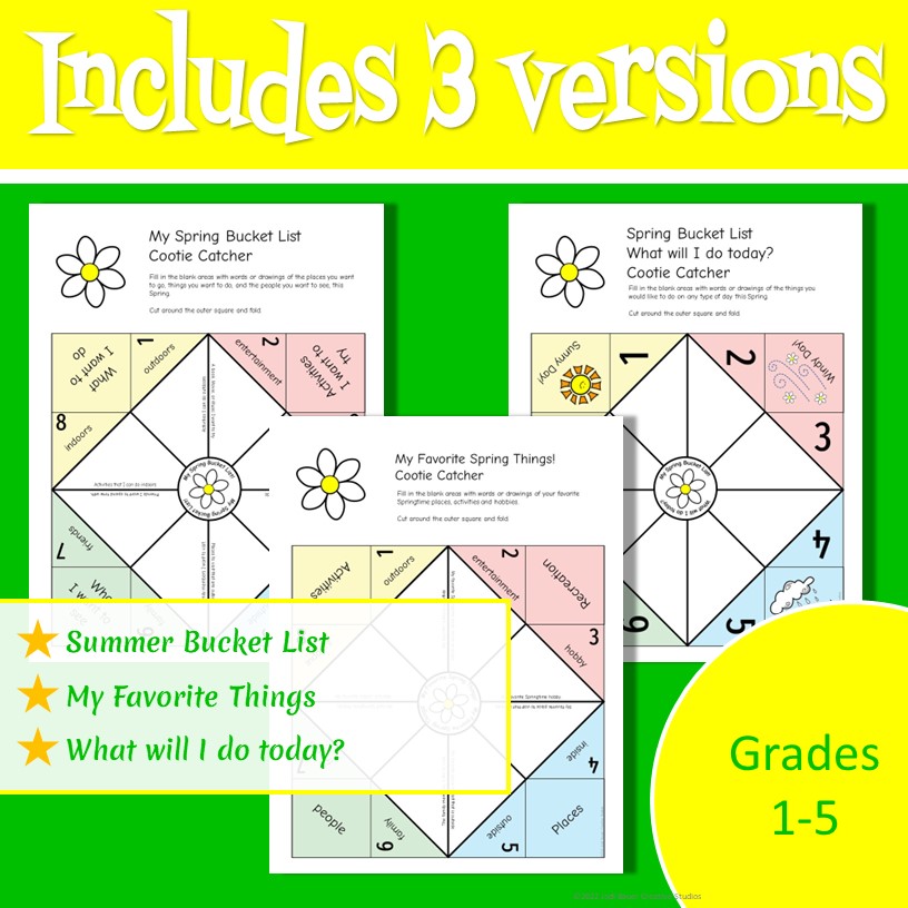 Spring Bucket List - Cootie Catcher Activity - No Prep! | Made By Teachers