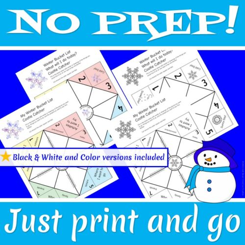 Winter Bucket List - Cootie Catcher Activity - No Prep! | Made By Teachers