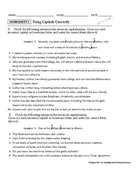 Capitalization Worksheets for Middle Grades | Made By Teachers
