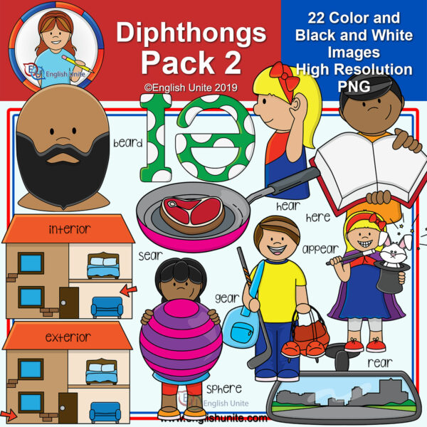 Clip Art - Diphthongs Pack 2 (eer sound) | Made By Teachers