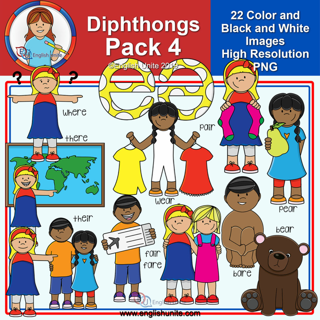 Clip Art - Diphthongs Pack 4 (air sound) | Made By Teachers