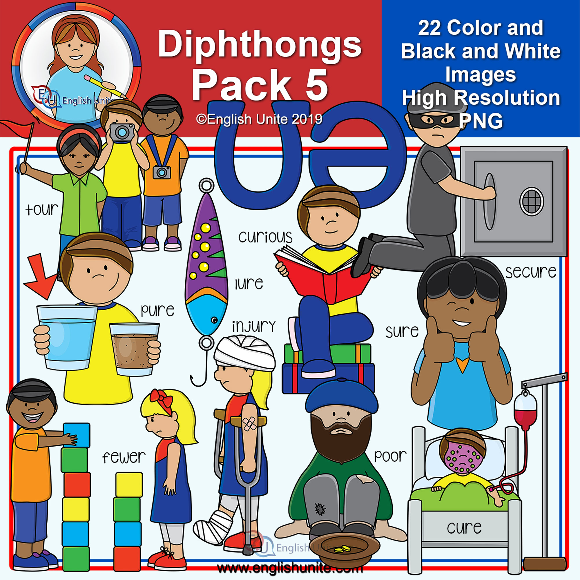 Clip Art - Diphthongs Pack 5 (ure sound) | Made By Teachers