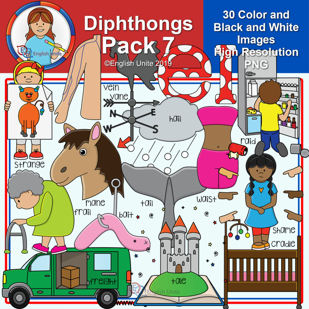 Clip Art - Diphthongs Pack 7 (long a sound) | Made By Teachers