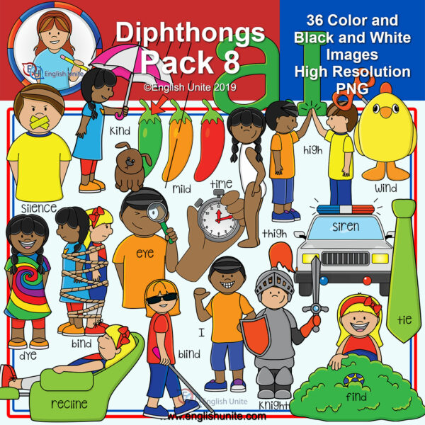 Clip Art - Diphthongs Pack 8 (long i sound) | Made By Teachers