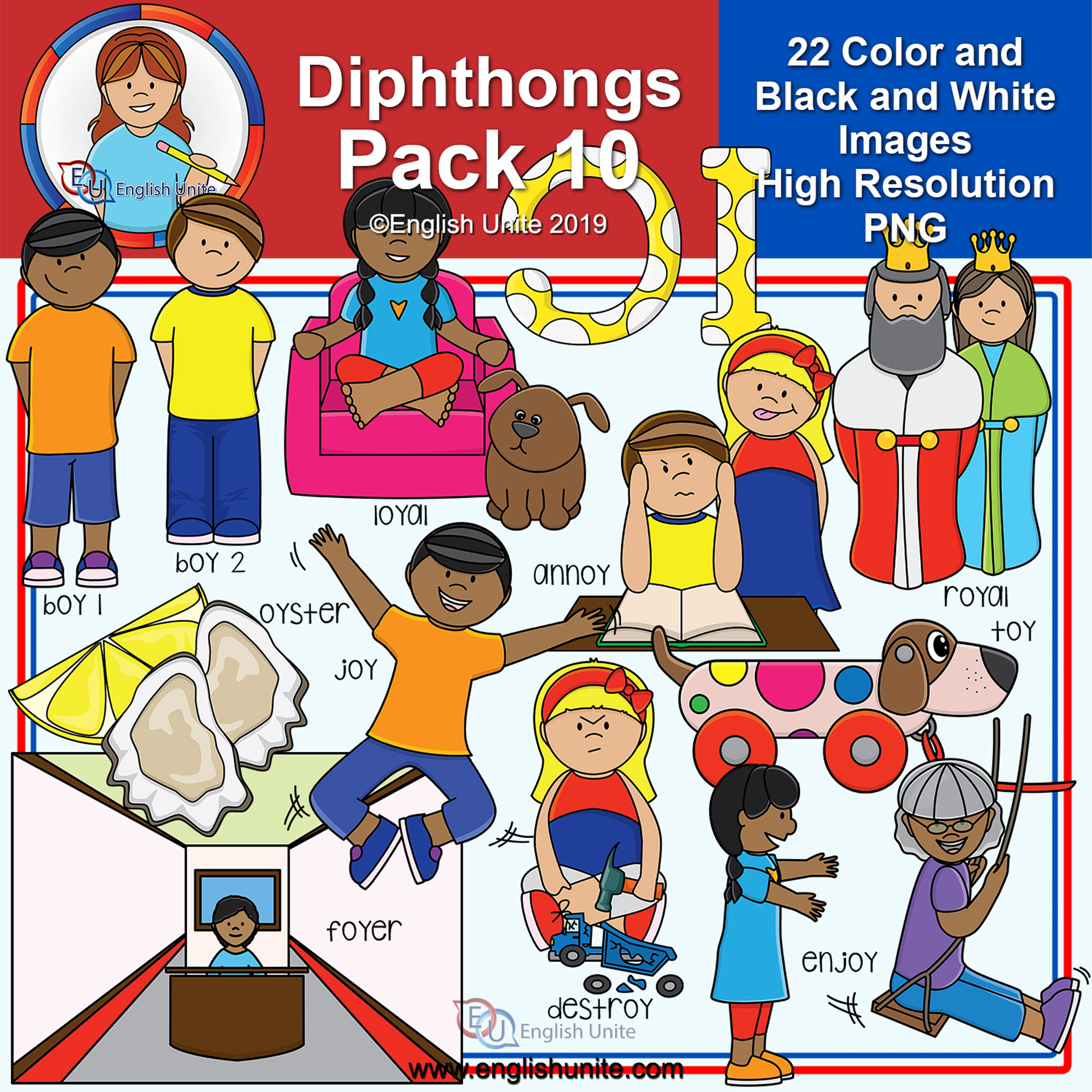 Clip Art - Diphthongs Pack 10 (oy sound) | Made By Teachers
