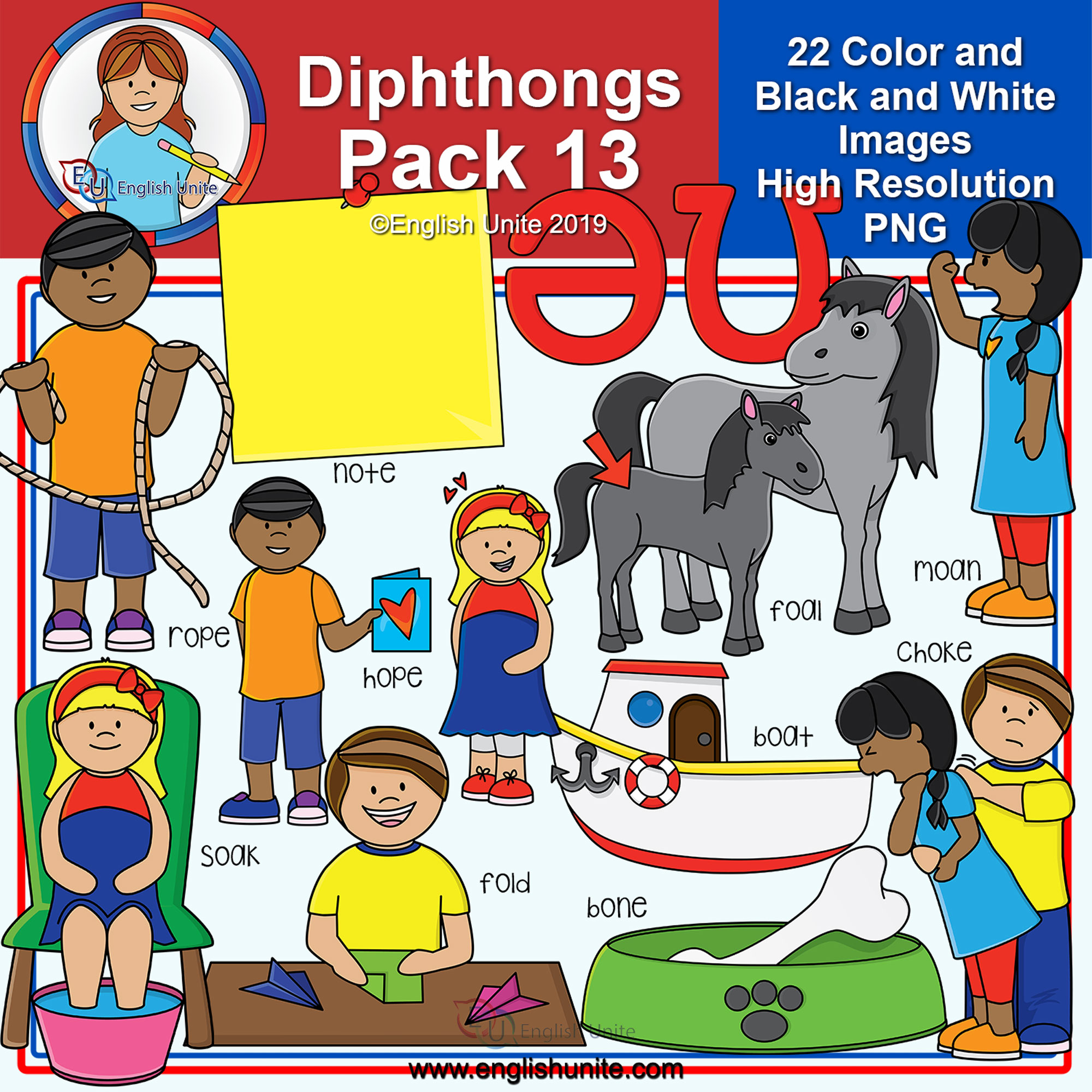 Clip Art - Diphthongs Pack 13 (long o sound) | Made By Teachers