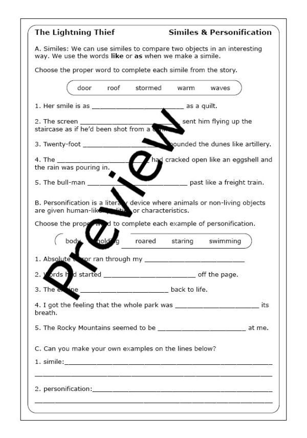 Rick Riordan "The Lightning Thief" worksheets | Made By Teachers