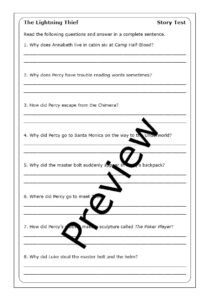 Rick Riordan "The Lightning Thief" worksheets | Made By Teachers
