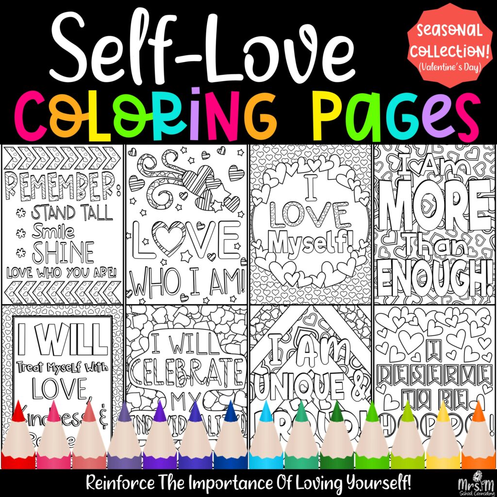 Self-Love Coloring Pages / Positive Affirmations & Self-Talk ...