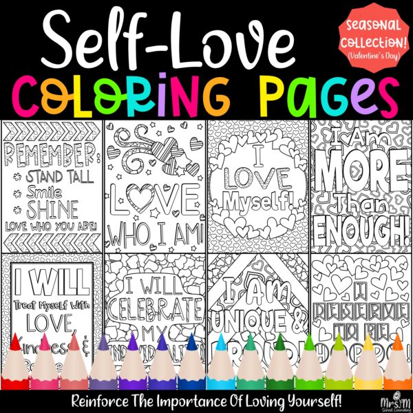 Self-Love Coloring Pages / Positive Affirmations & Self-Talk ...