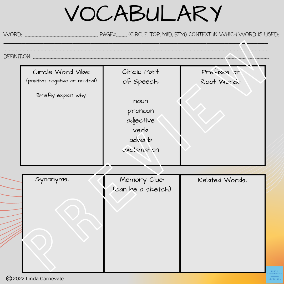 Literature Analysis: Theme, Conflict, Quote Analysis, Vocabulary ...