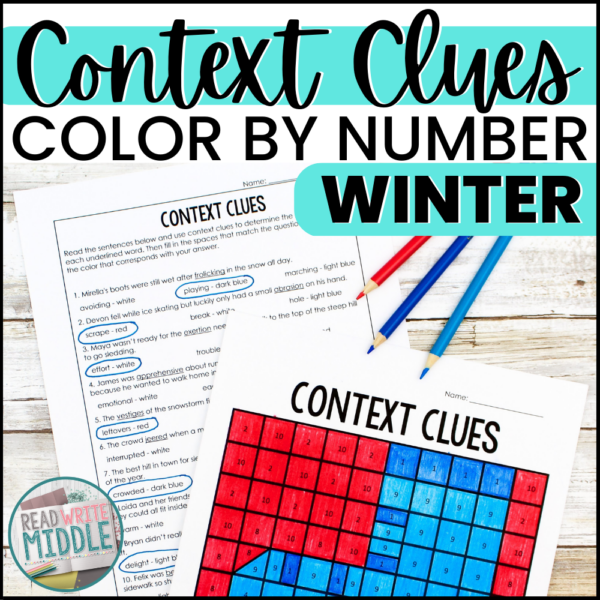Winter Context Clues Color by Number Activities | Made By Teachers