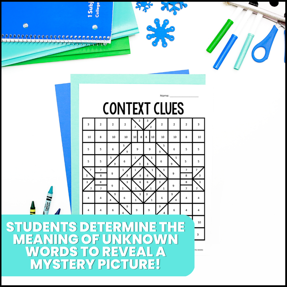 Winter Context Clues Color by Number Activities | Made By Teachers