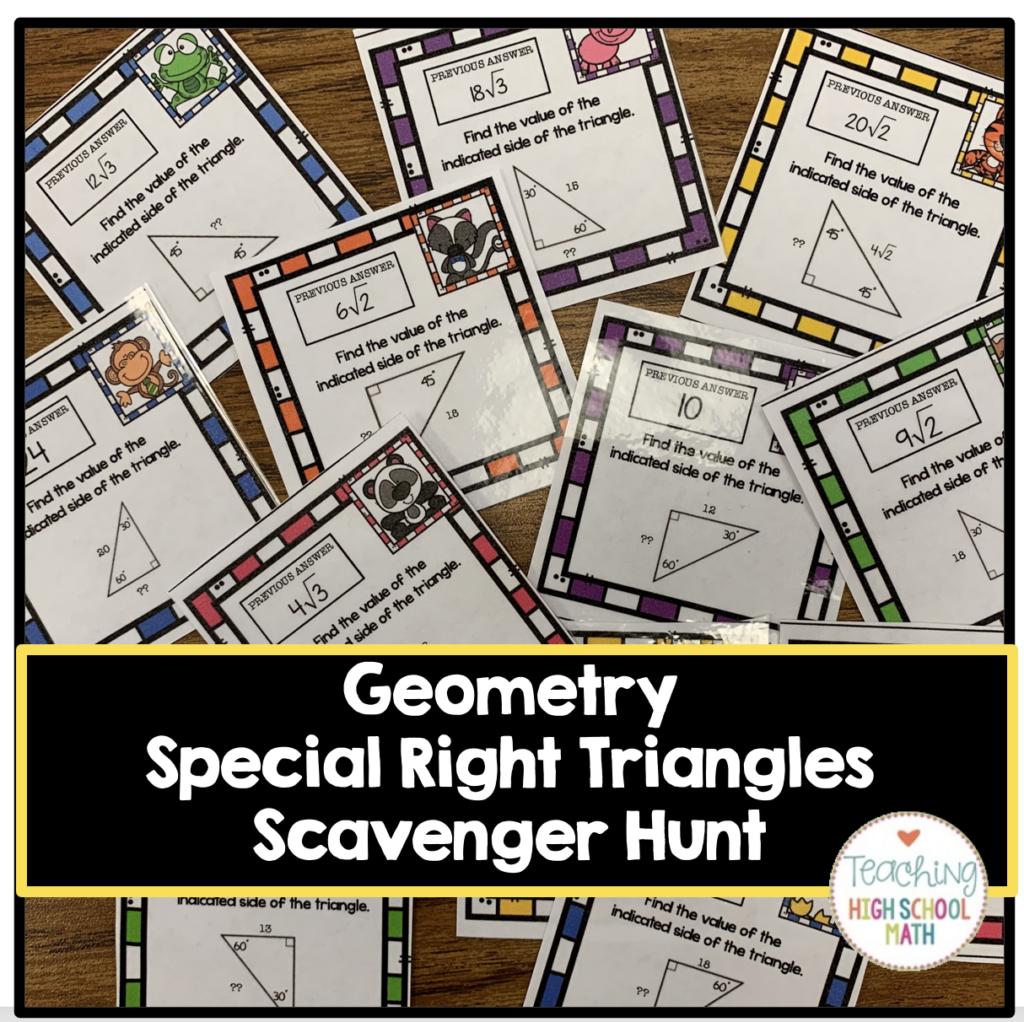 Geometry Special Right Triangle Scavenger Hunt | Made By Teachers