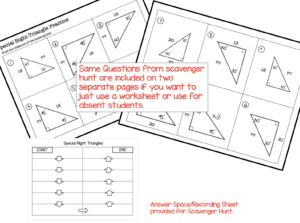 Geometry Special Right Triangle Scavenger Hunt | Made By Teachers