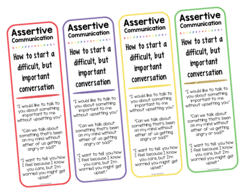 Assertive Communication Bookmark | Starting Difficult Conversations ...