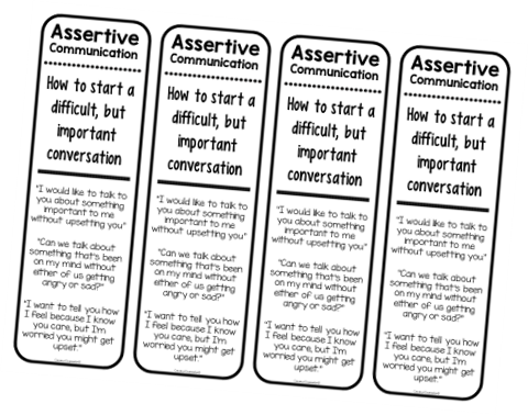 Assertive Communication Bookmark | Starting Difficult Conversations ...