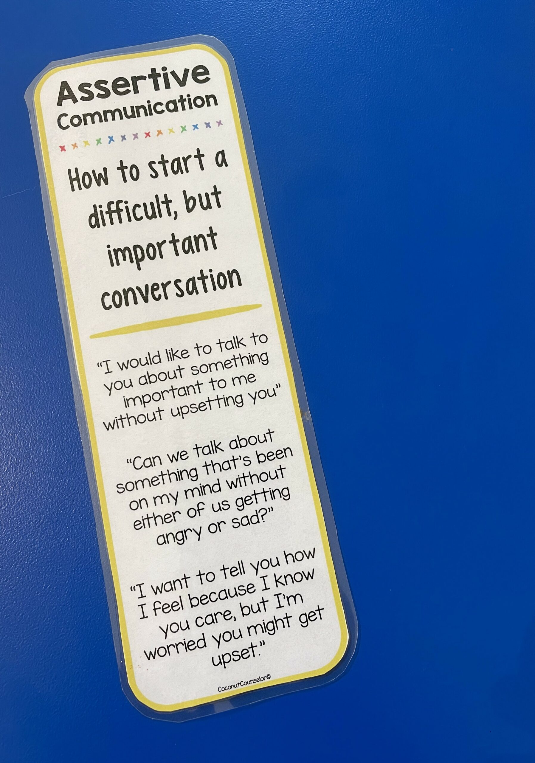 Assertive Communication Bookmark | Starting Difficult Conversations ...