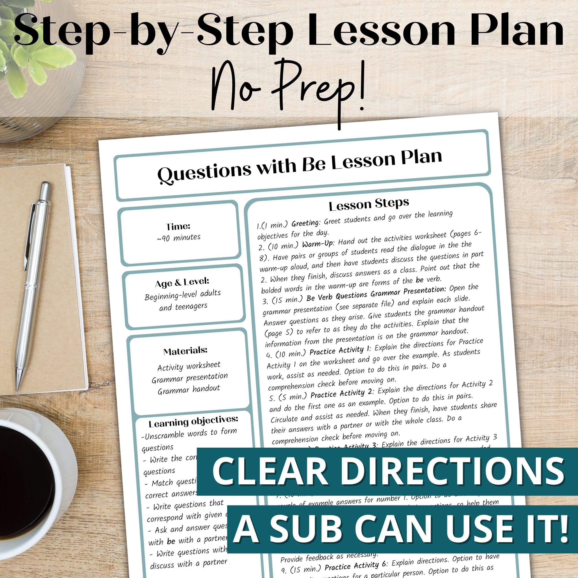 Adult ESL English Grammar Lesson Questions With The Be Verb | Made By ...