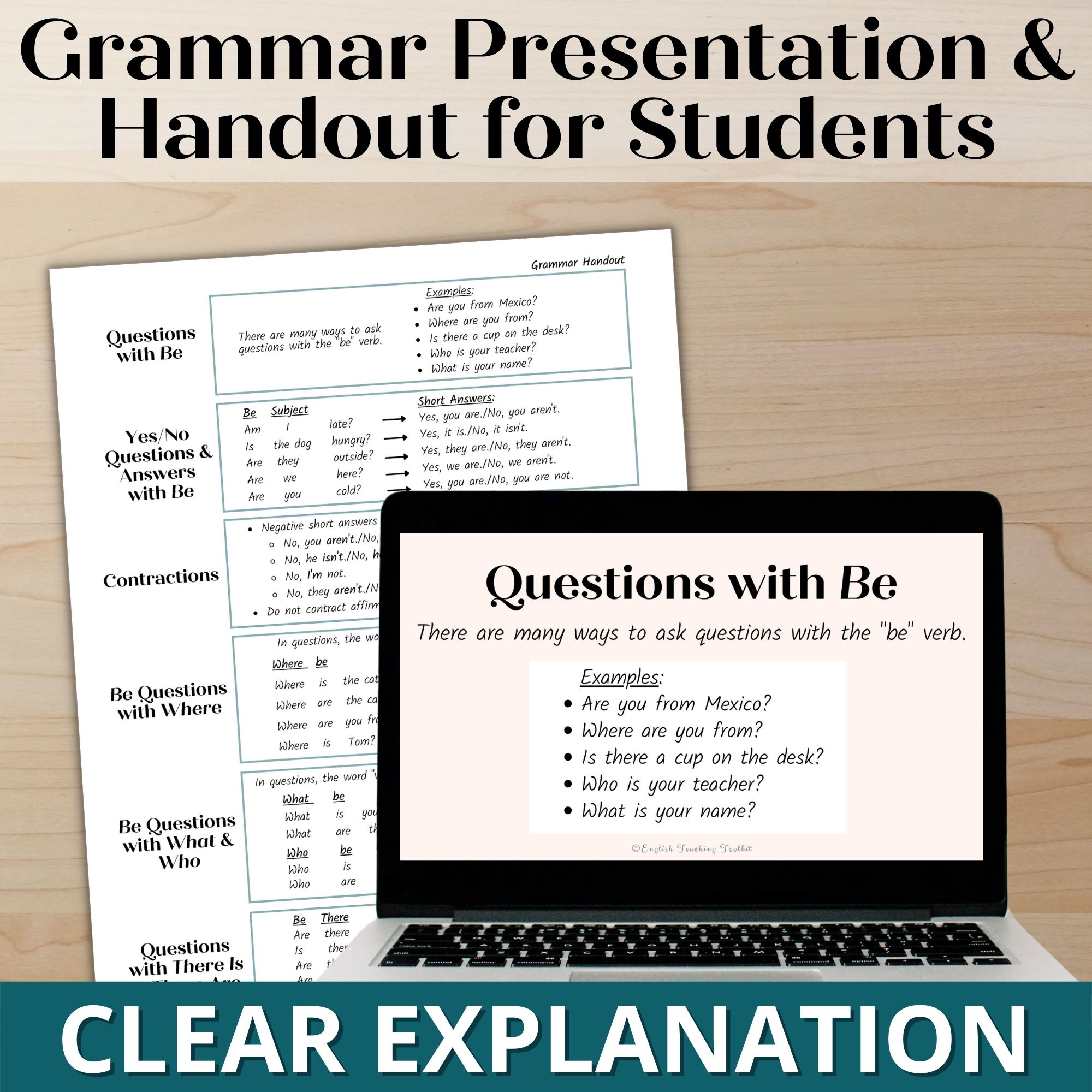 Adult ESL English Grammar Lesson Questions With The Be Verb | Made By ...