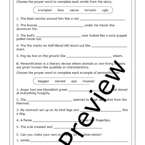 Rick Riordan "Sea of Monsters" worksheets | Made By Teachers