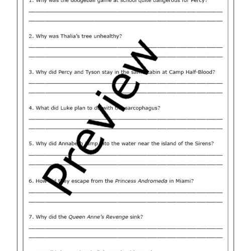 Rick Riordan "Sea of Monsters" worksheets | Made By Teachers
