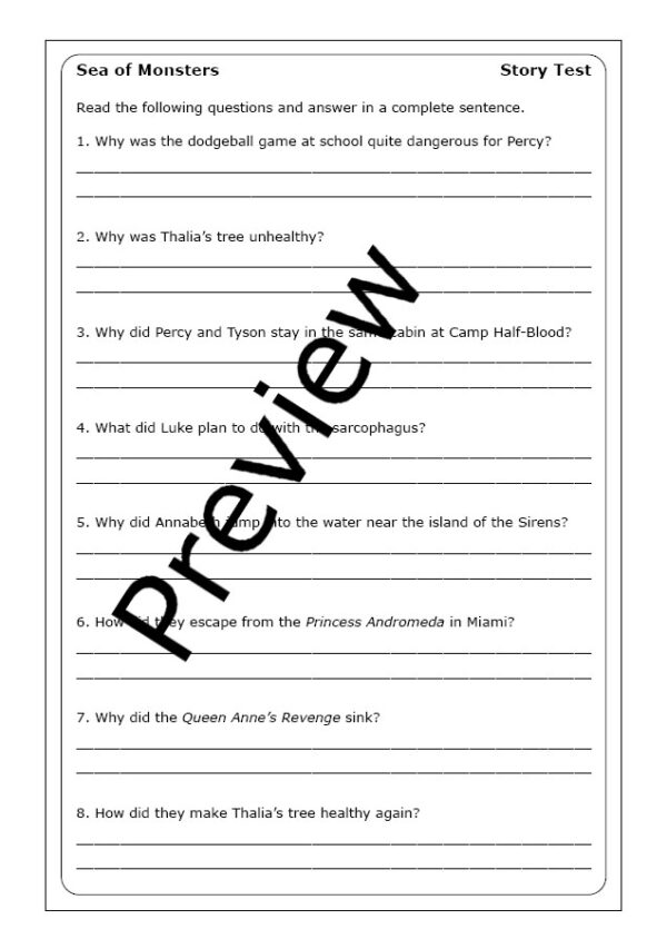 Rick Riordan "Sea of Monsters" worksheets | Made By Teachers