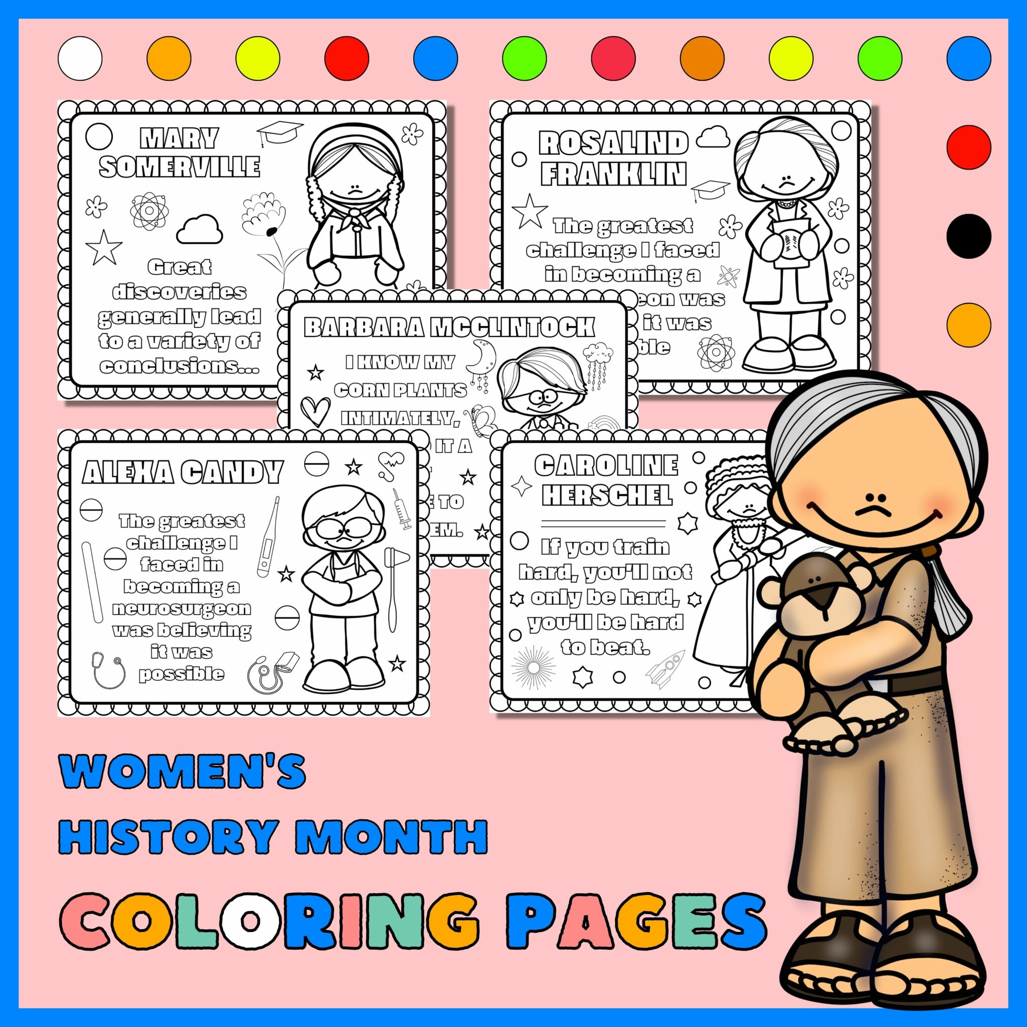 Women's History Month: Famous Female Scientist Coloring Pages For ...