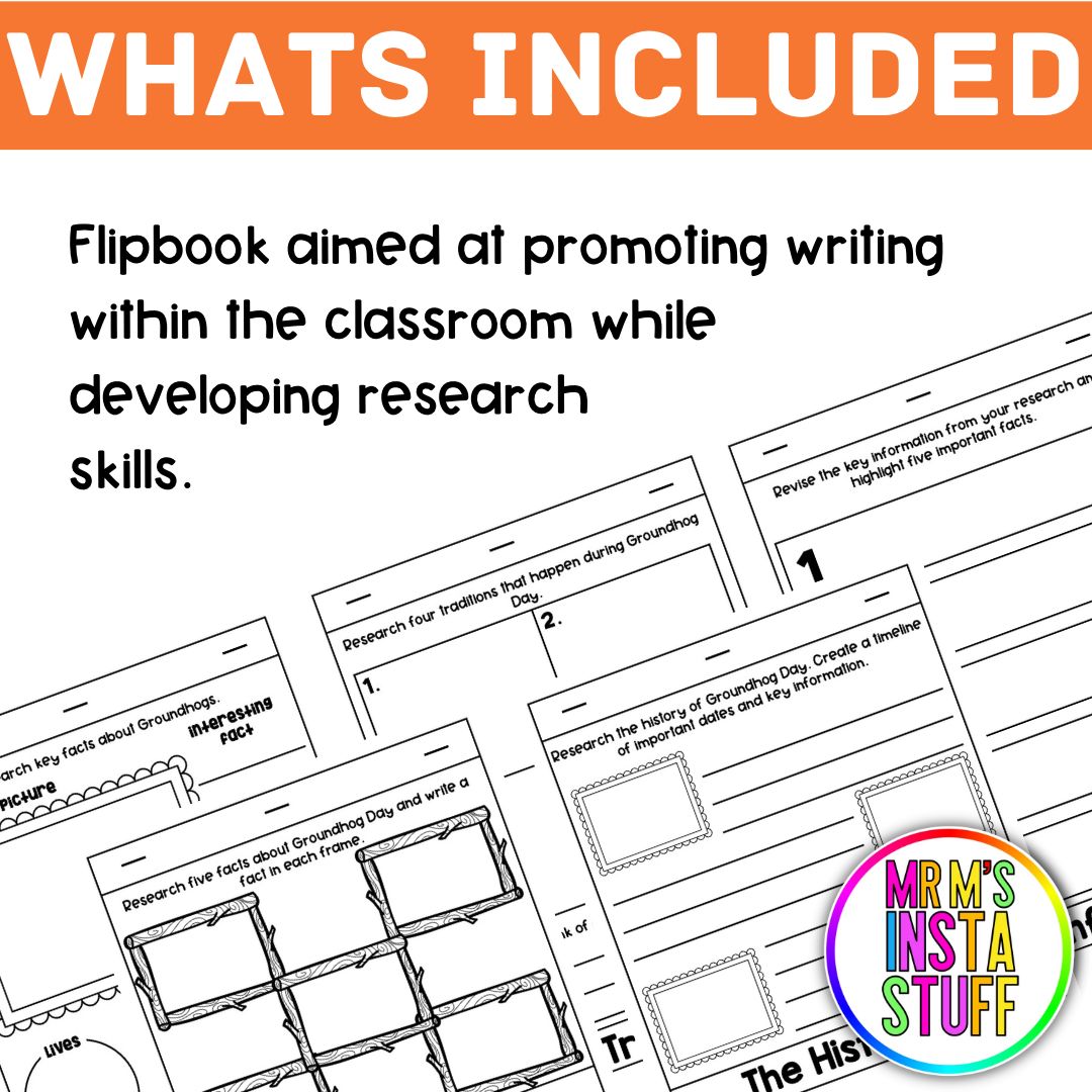 Groundhog Day Flip book and Printable Research Activities | Made By ...