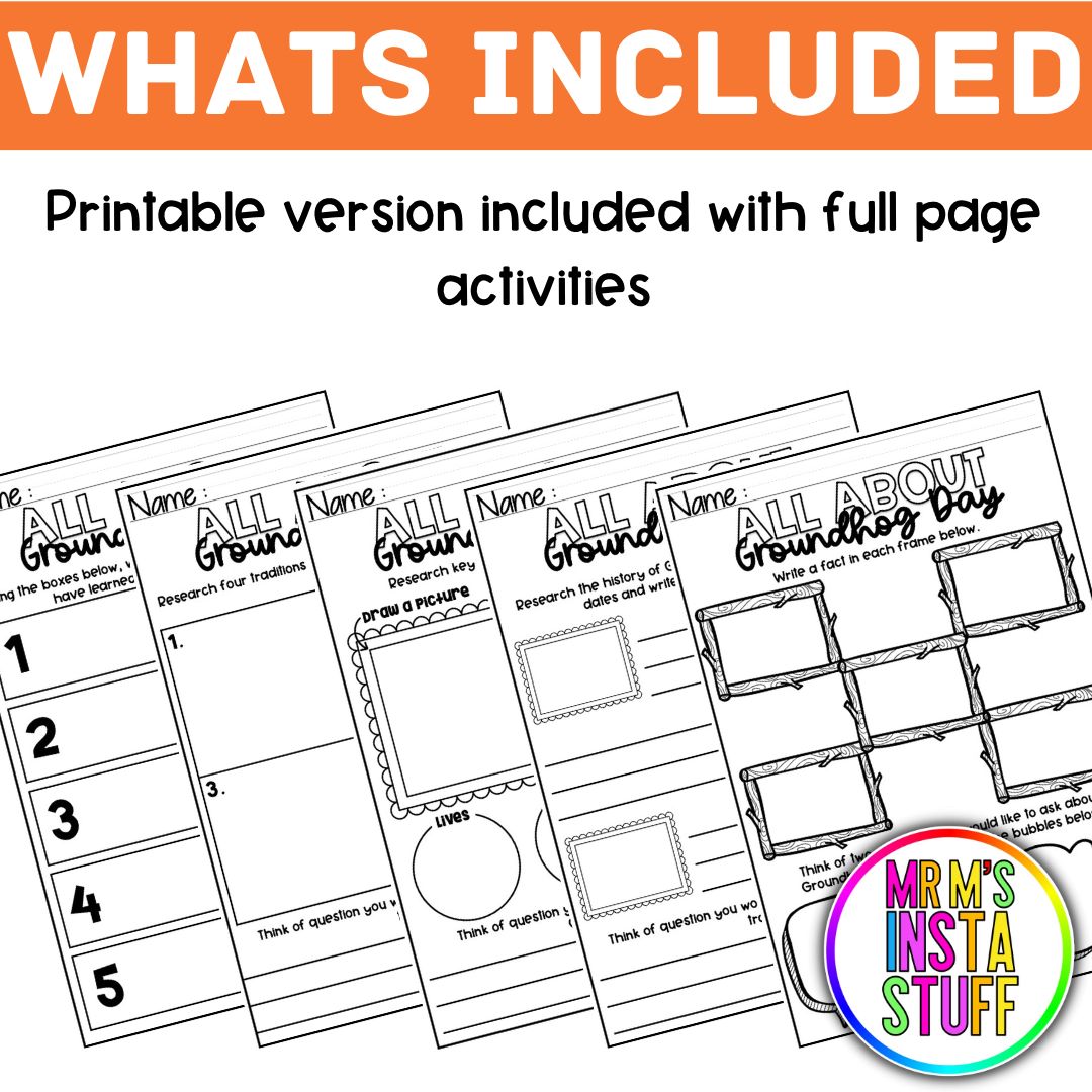 Groundhog Day Flip book and Printable Research Activities | Made By ...