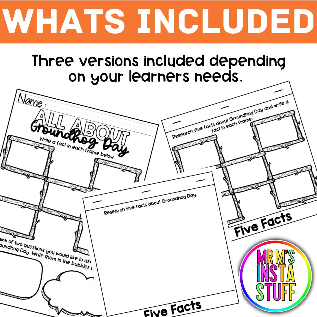 Groundhog Day Flip book and Printable Research Activities | Made By ...