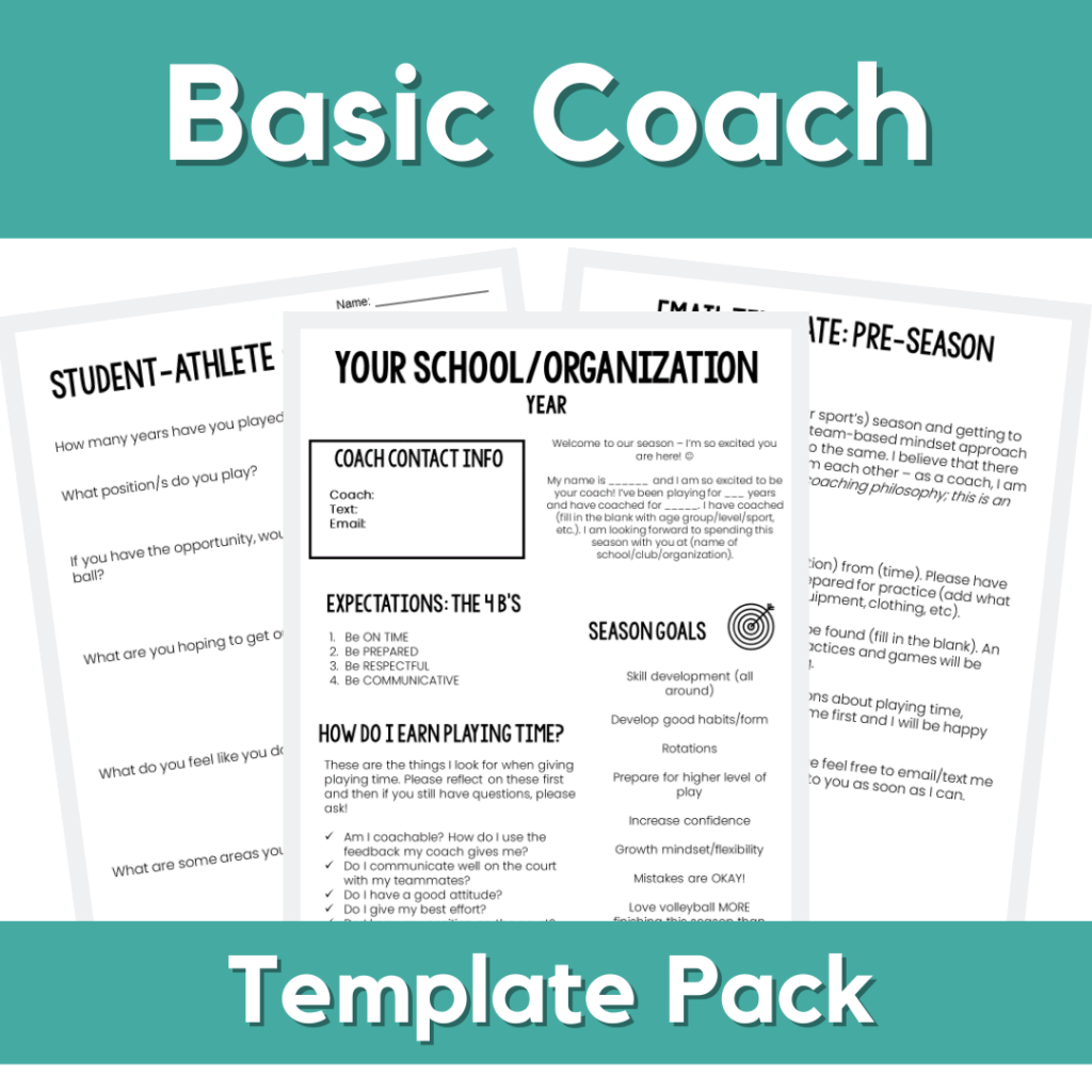 Basic Coach Template Pack | Made By Teachers