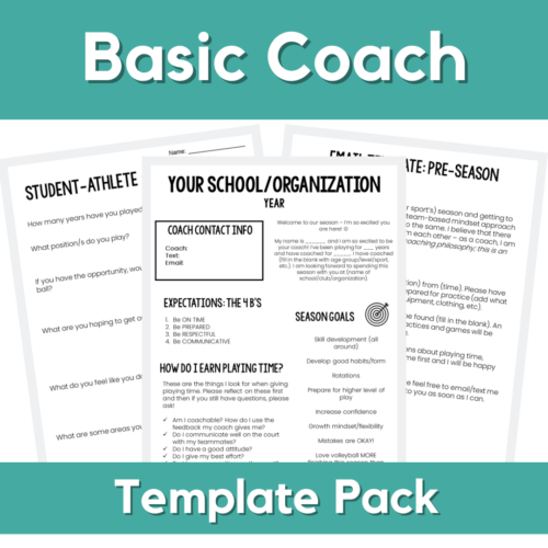 Basic Coach Template Pack | Made By Teachers