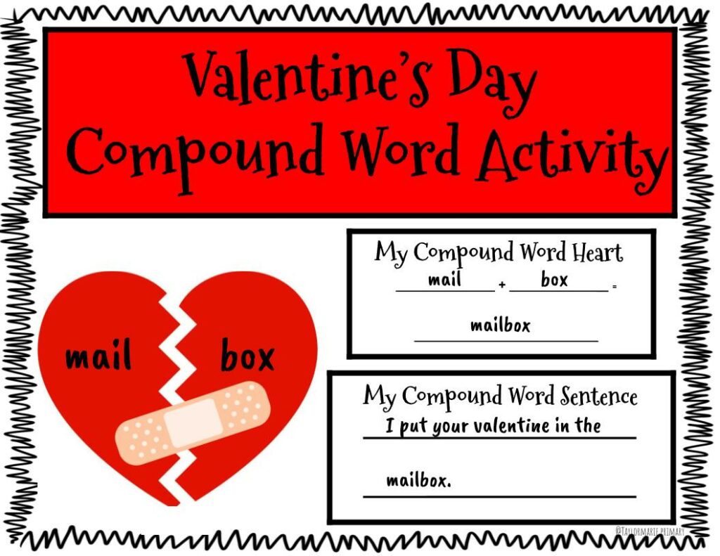 Valentine's Day Compound Word Craft and Activity | Made By Teachers