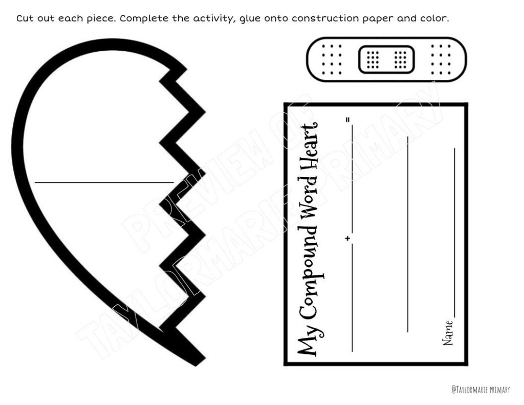 Valentine's Day Compound Word Craft and Activity | Made By Teachers
