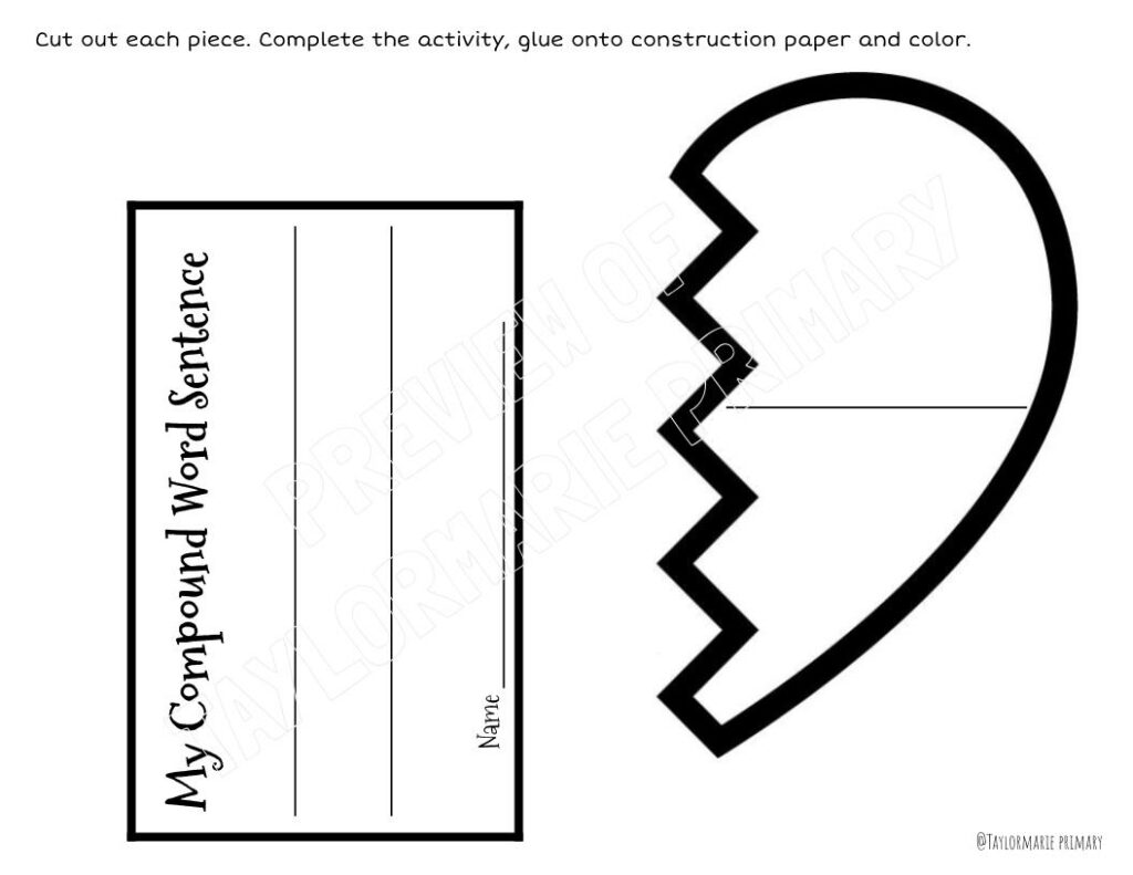 Valentine's Day Compound Word Craft and Activity | Made By Teachers