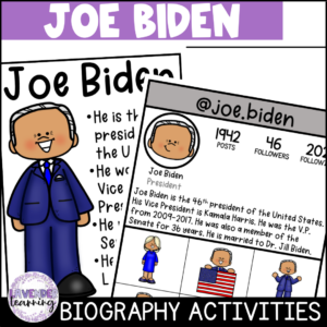 Joe Biden, Kamala Harris, and Jill Biden Biography Activities & Flip ...