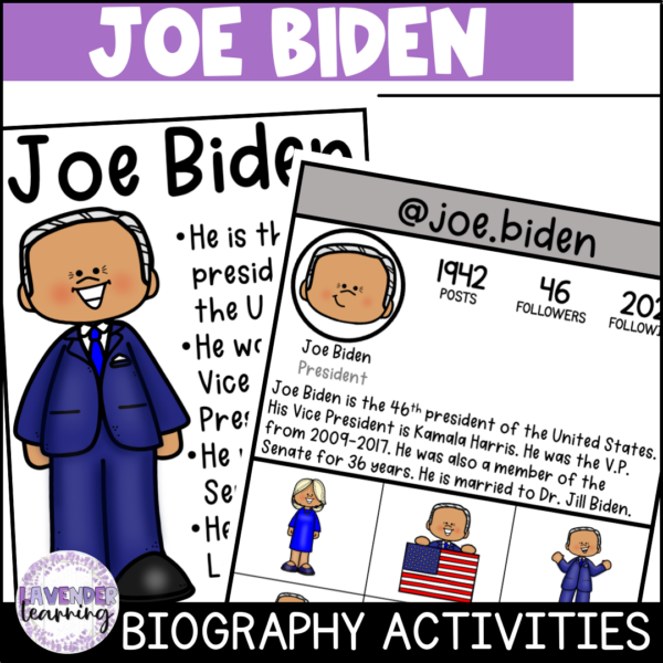 Joe Biden Biography Activities, Flip Book, & Report - Presidents' Day ...