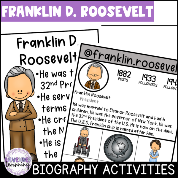 Franklin D. Roosevelt Biography Activities, Report, Worksheet ...