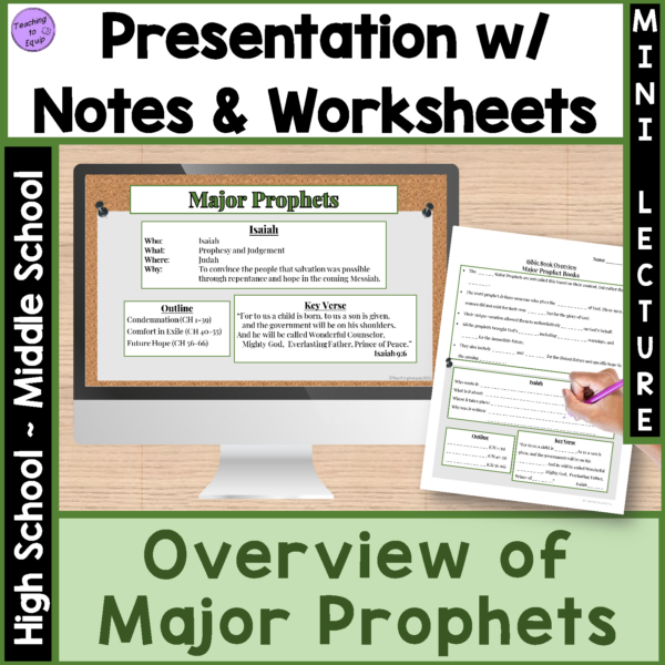 Major Prophets Bible Books Overview - Presentation w/worksheets | Made ...