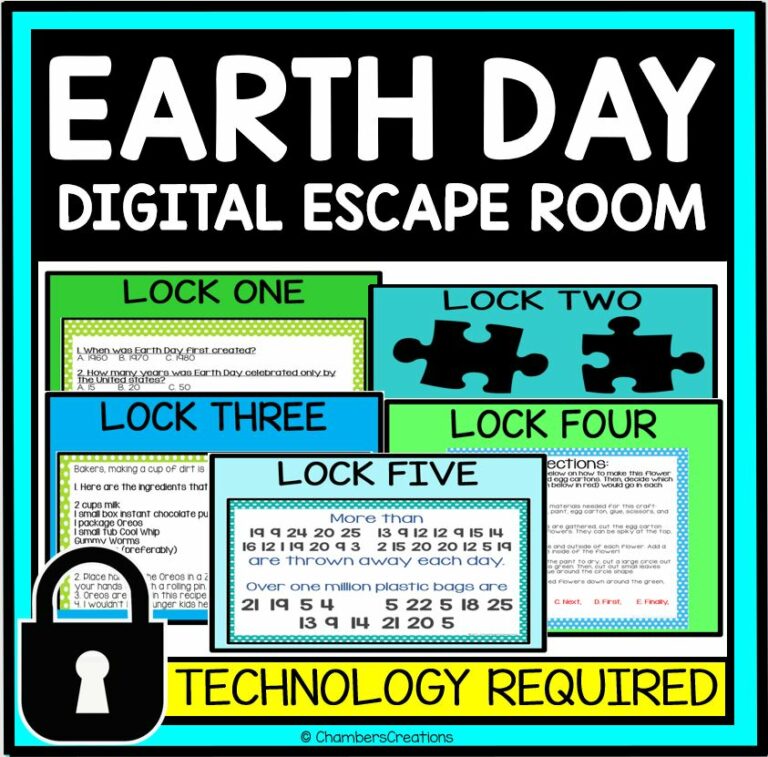 Earth Day Paper Based Escape Room April Game Activity | Made By Teachers